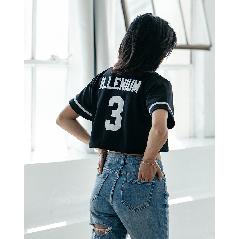 Women's Crop Jersey / Black - Illenium Official Store Women's Crop Jersey / Black - Illenium Official Store